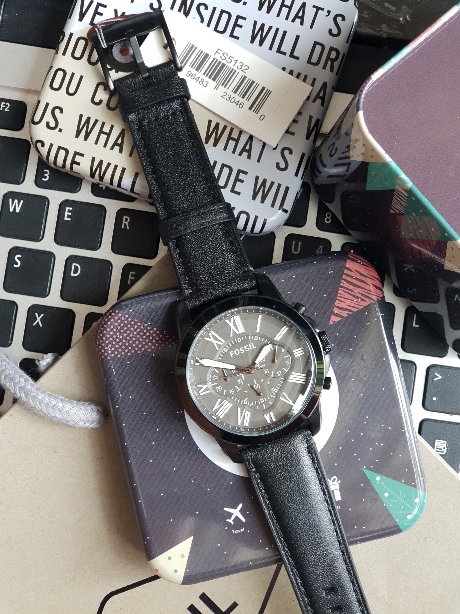 Fossil FS5132 Grant Black Dial Men's Chronograph Watch | Lazada PH