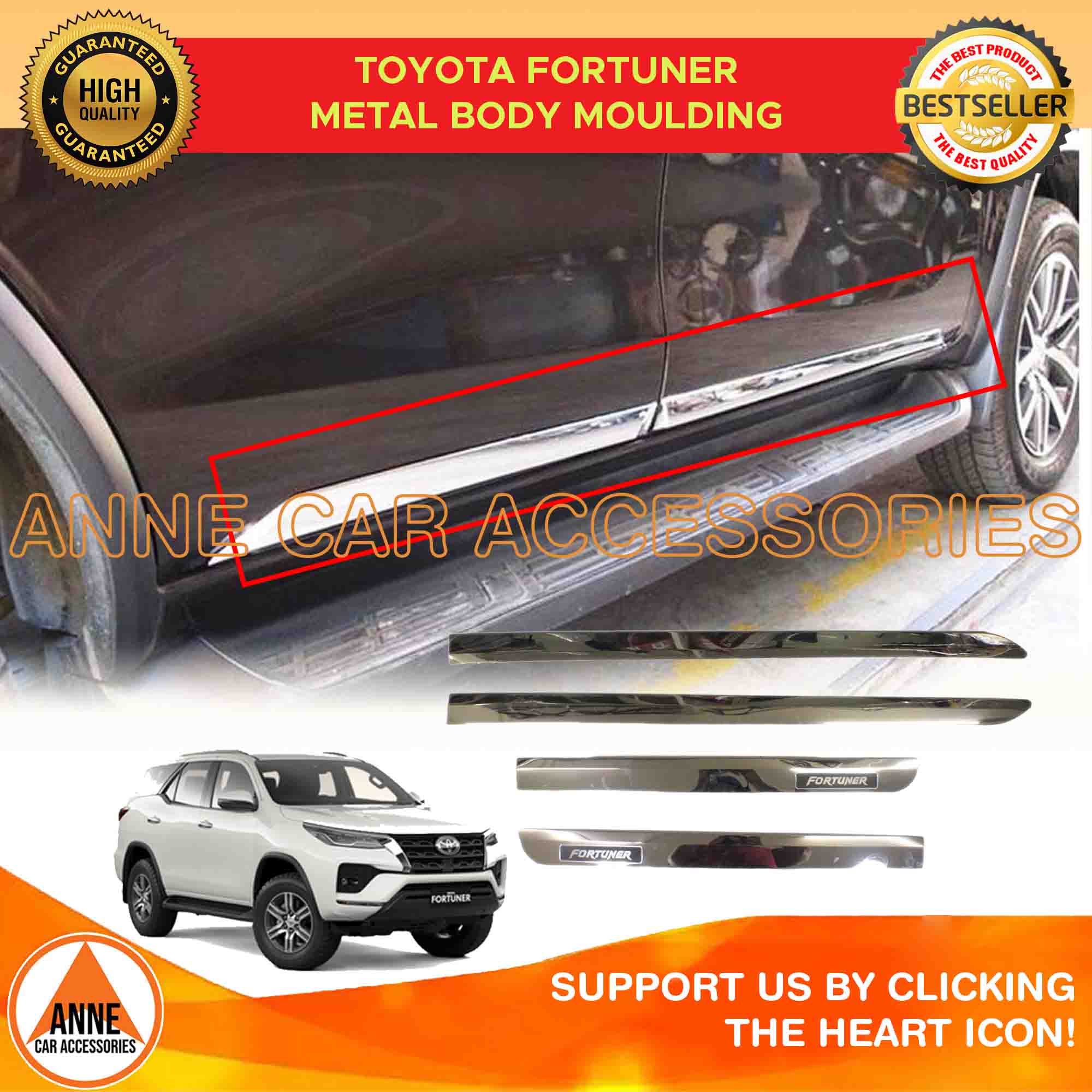 Stainless Steel + ABS Japan OEM Toyota Fortuner 2012 - 2023 / 2016 ...