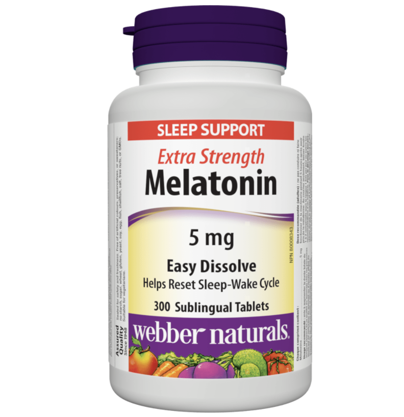 Webber Melatonin Extra Strength 5 mg Quick Dissolve (sublingual) 300 ...