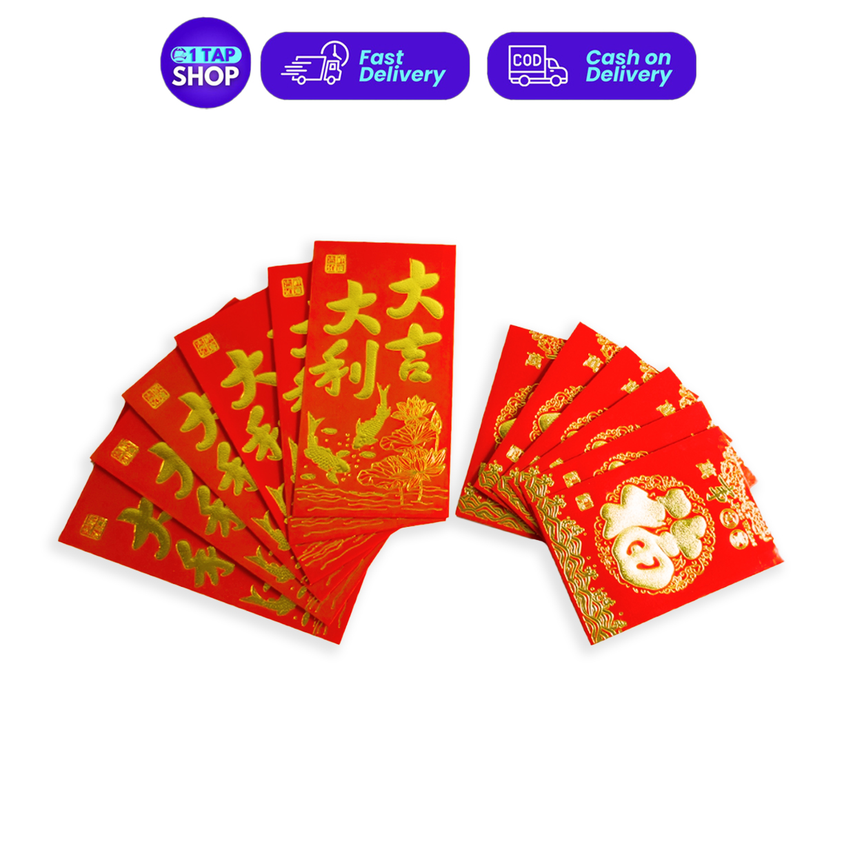 1Tap Angpao Red Envelope for Money 6pcs Sobre, Ampao, Angpaw, Ampaw ...