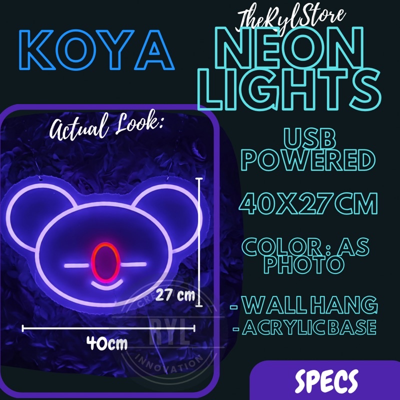 BTS BT21 Neon Lights - Wall Decor | Lazada PH