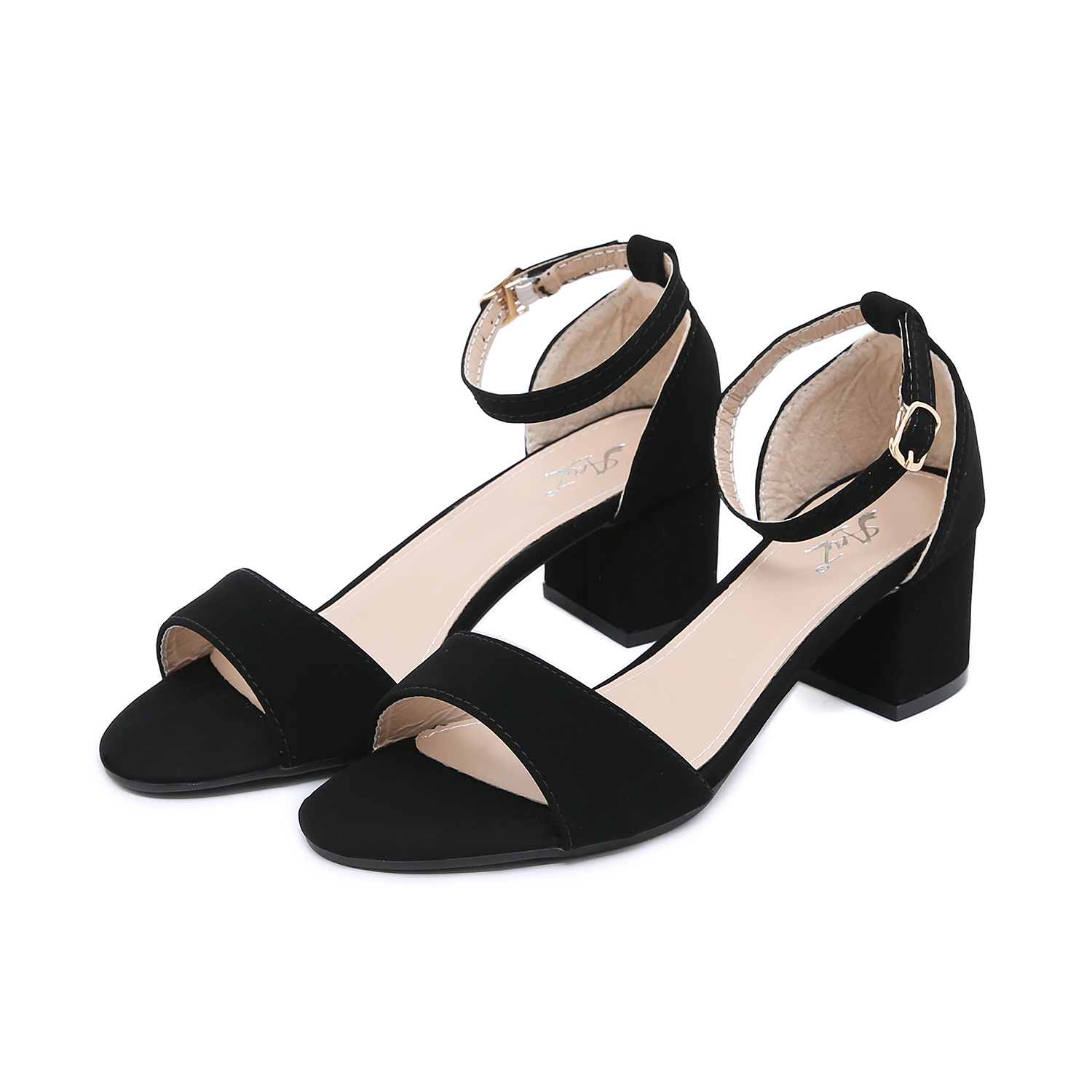 【DS】Korean leather High Heels Sandals 2 inch Block-Heel for women ...