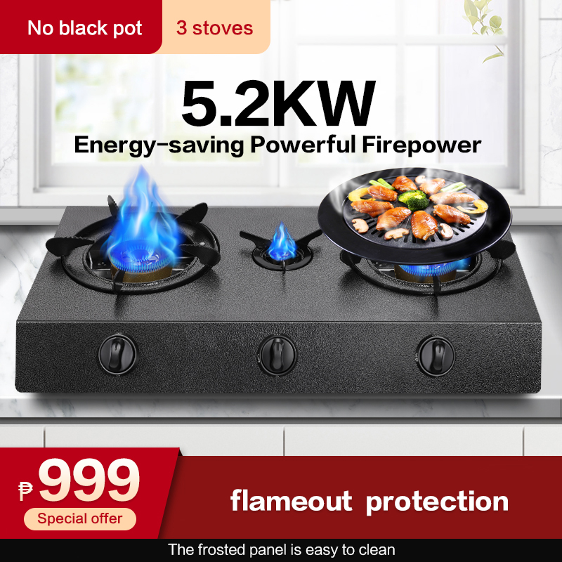 gas stove double burner 5200KW high-fire desktop stainless steel body ...