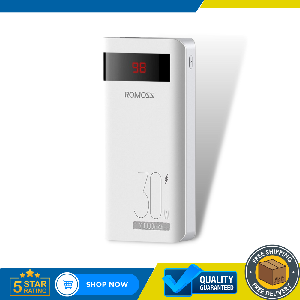 Romoss Sense 8P Plus 30000mAh Powerbank 22.5W Fast Charge Type-C PD20W ...