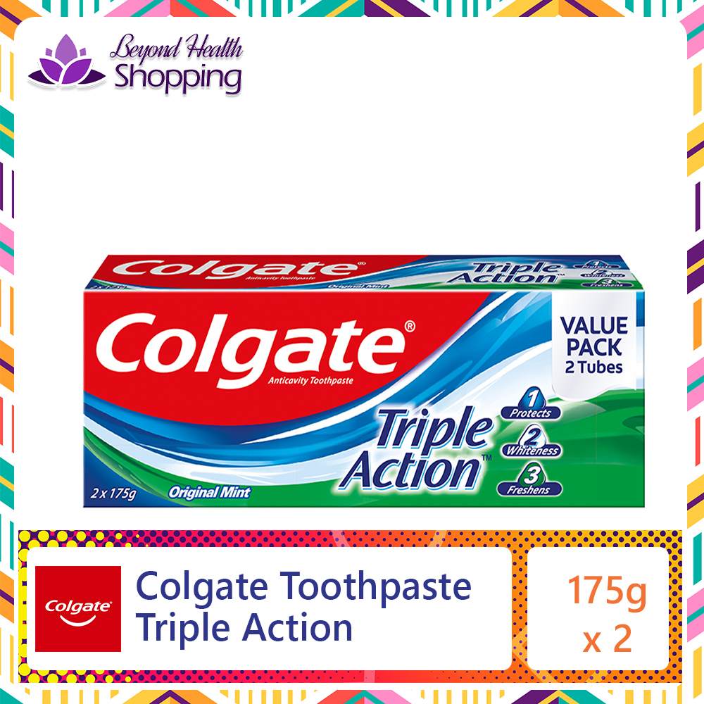 Colgate Triple Action Anti-Cavity Family Toothpaste 175g Twin Pack ...