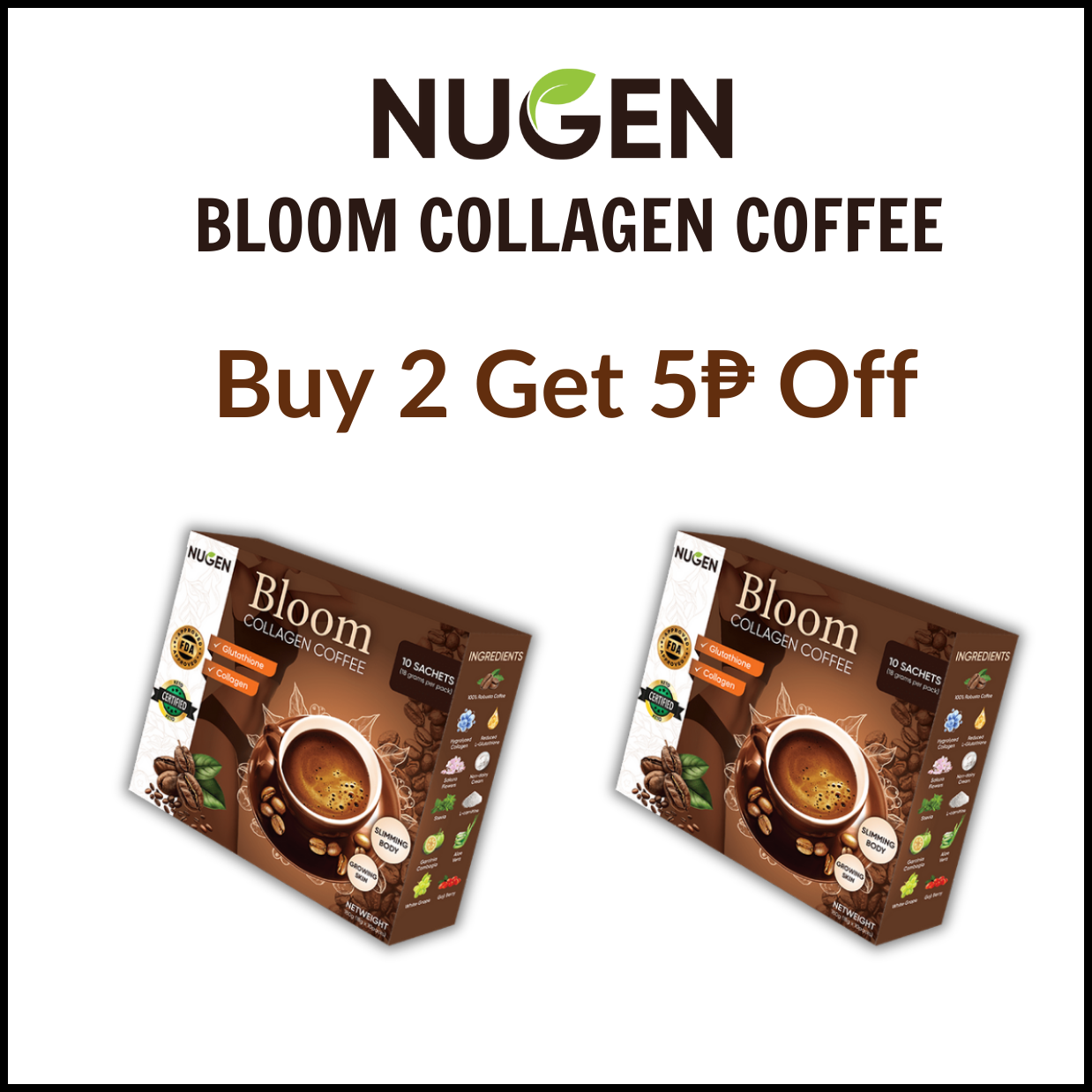 Nugen Bloom Collagen Coffee With Collagen And Glutathione Help Skin ...