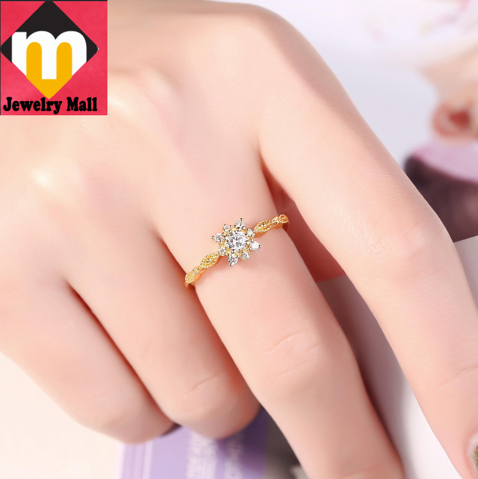 100% Original 18k Saudi Gold Aesthetic pawnable Diamond-set snowflake ...