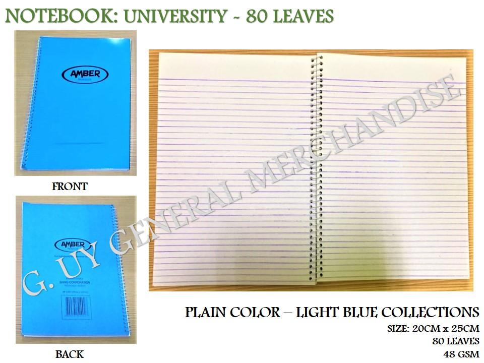 University Big Notebook 80 Leaves - Plain Color Collection( PER PC ...