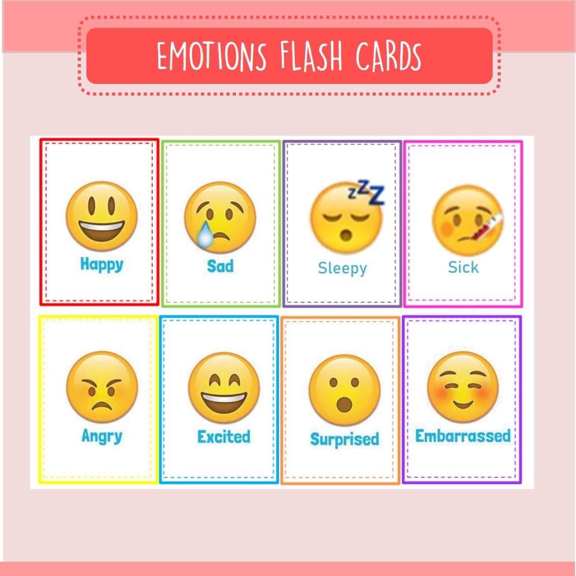 Emoji Emotions Flashcards Tea Time Monkeys, 50% OFF