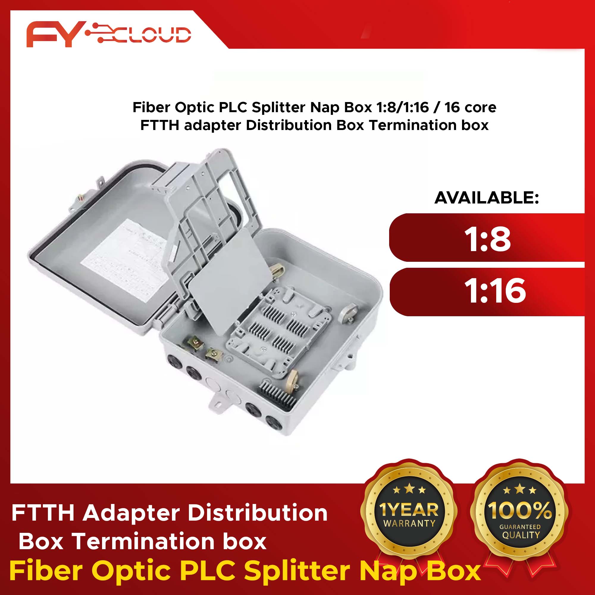 Fiber Optic PLC Splitter Nap Box 1:8/1:16 / 16 core FTTH adapter ...