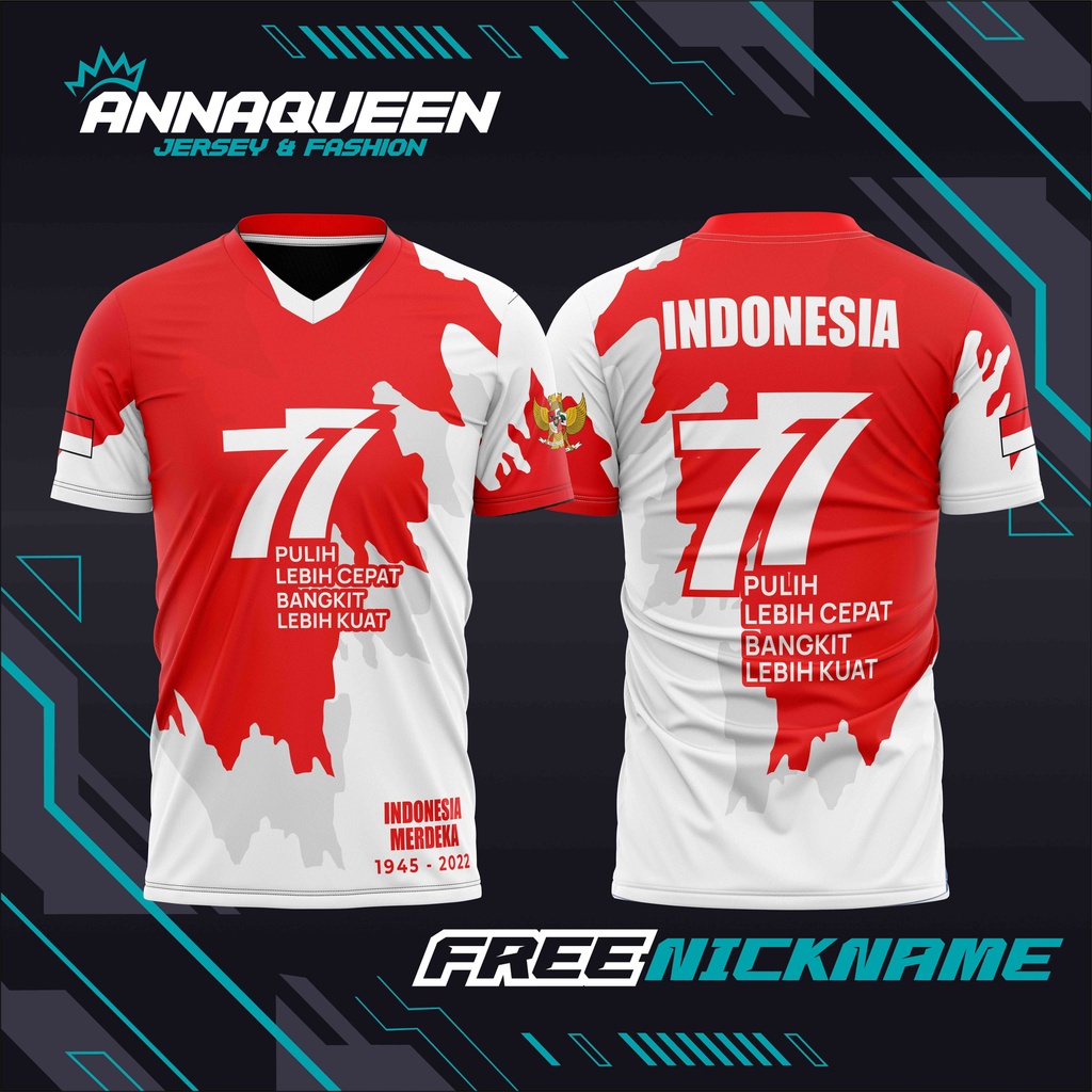 2023 JERSEY KAOS BAJU TEMA HUT RI KE 77 TAHUN V2 / INDONESIA MERDEKA ...
