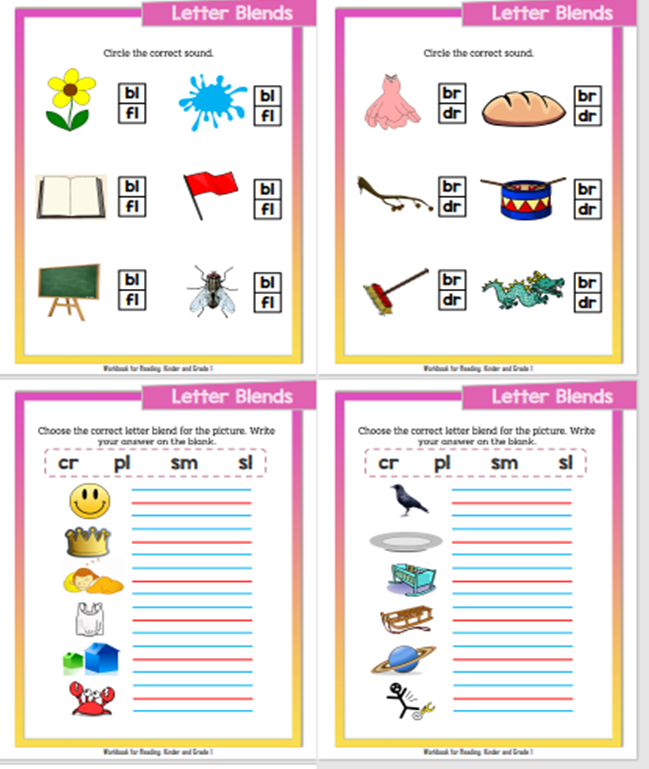 Reading Worksheets-Phonics/Letter Word/Letter Blends (43 pages ...