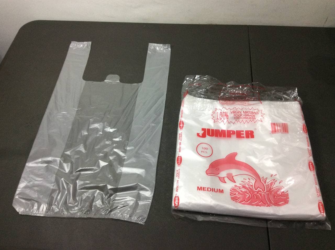 100 Pieces Jumper Clear Plastic Sando Bag Reusable Shopping Transparent ...