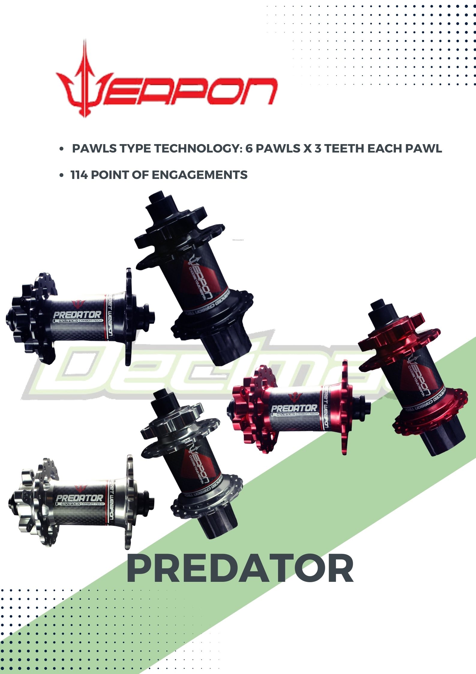 Weapon PREDATOR Sealed Bearing Hubs 6 Pawls | Lazada PH