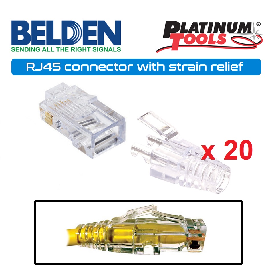 Belden RJ45 Connector with Strain Relief Boot 20pcs | Lazada PH