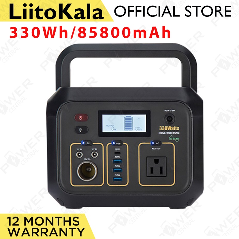 LiitoKala Portable Power Station 220V 330W 85800mAh Pure Sine Wave ...