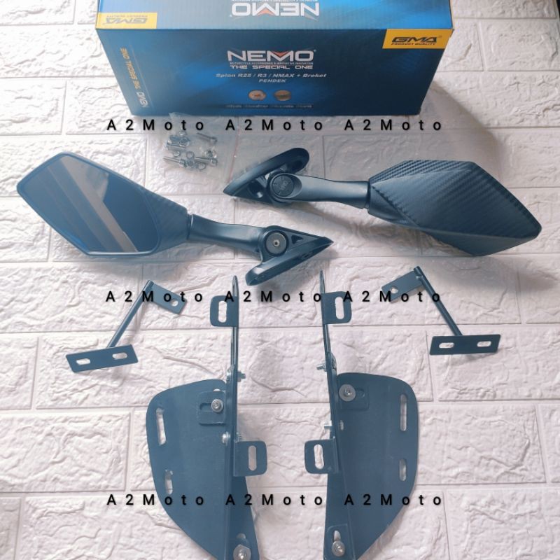 ♢NEMO NMAX 2020 2021 v2 Side mirror with Bracket for Visor Windshield ...