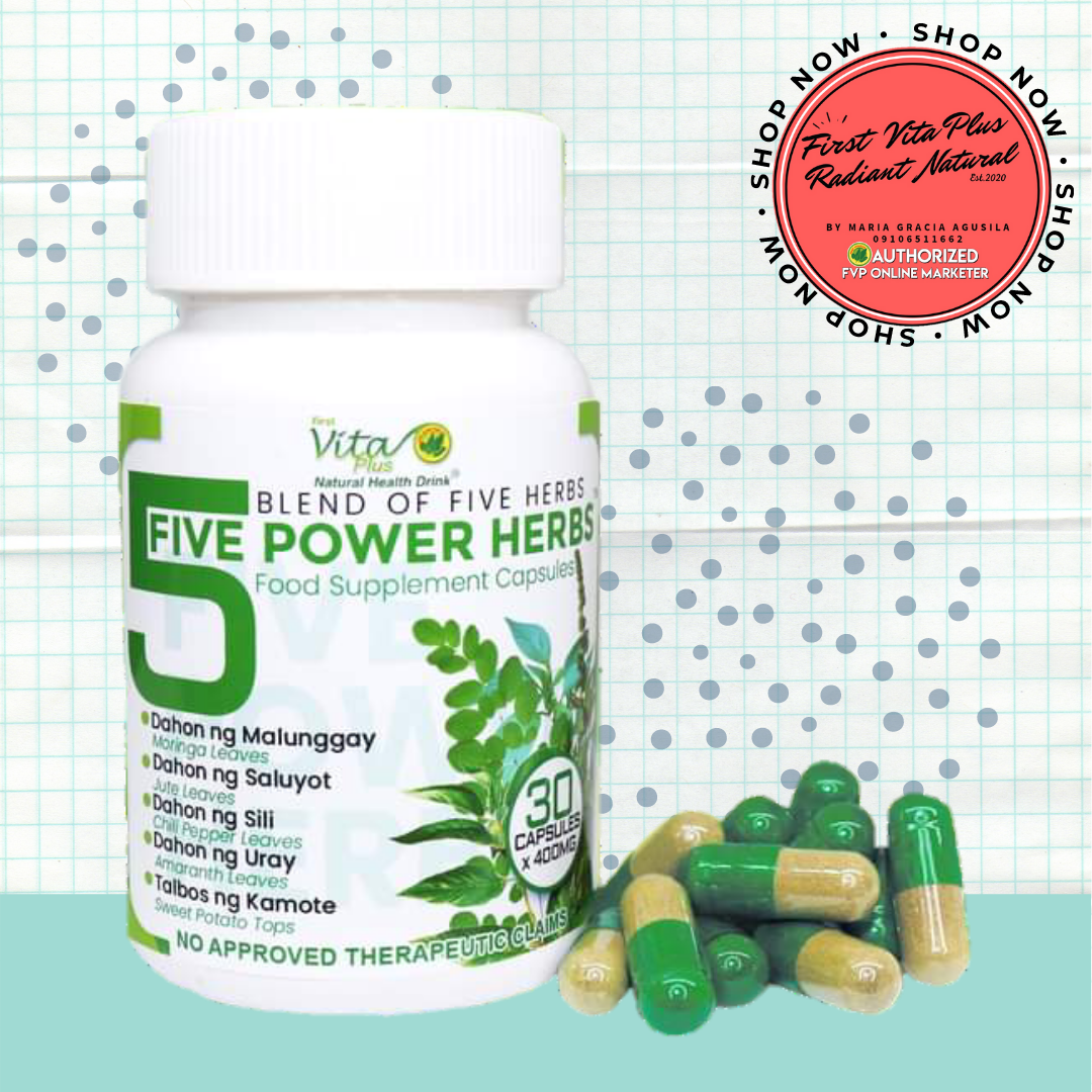 First Vita Plus Blend of Five Herbs (Food Supplements Capsules) 400mg ...