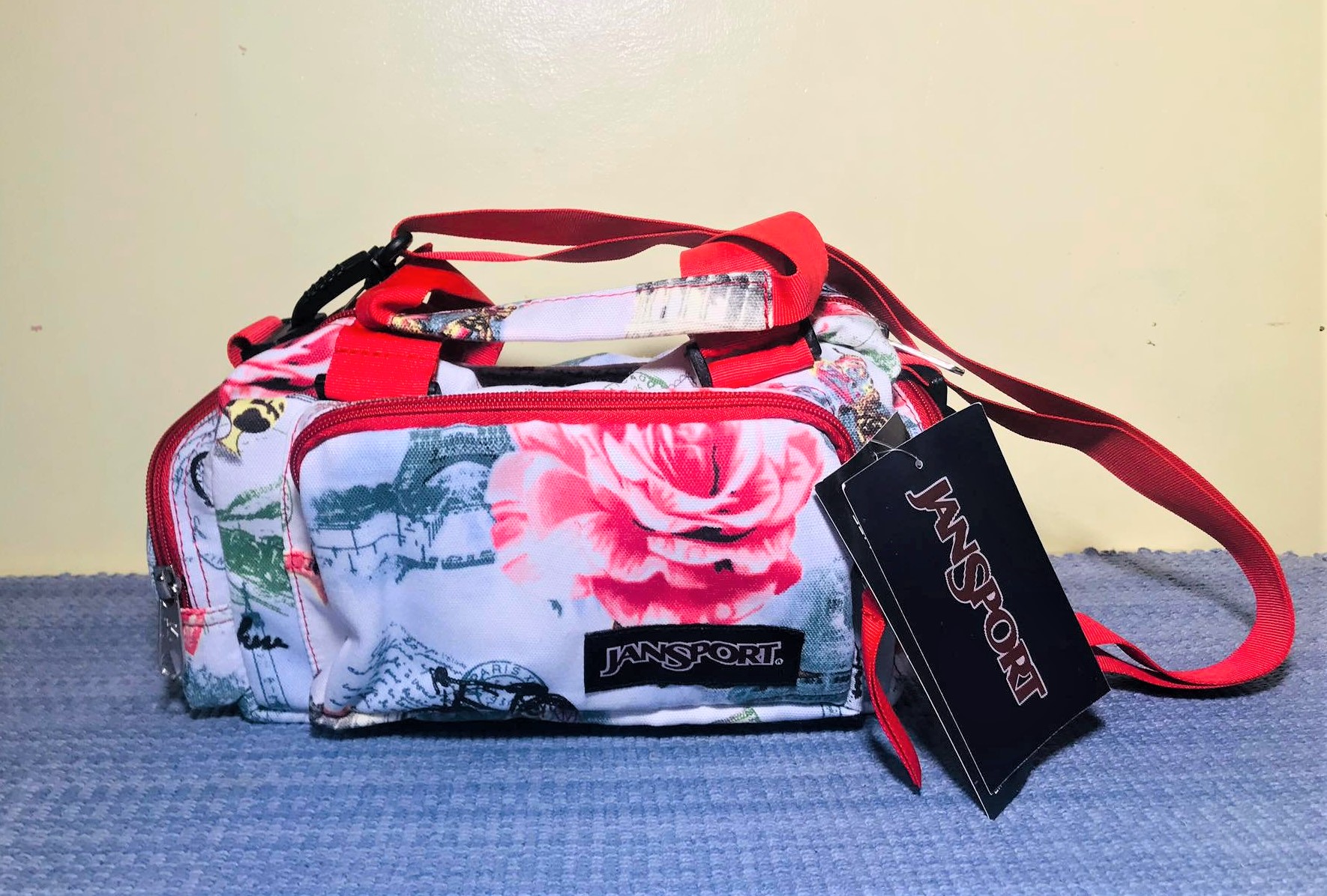 JanSport Shoulder Bag RED Rose FLORAL #2 | Lazada PH