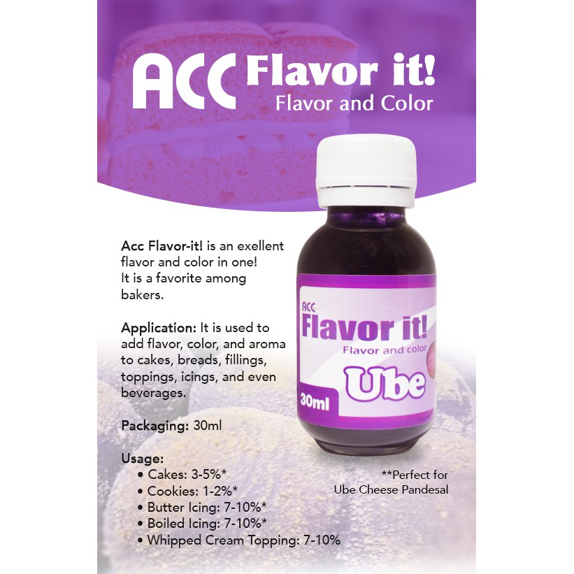 Ube Flavor and Color 1 liter ACC Flavor-it Ube Food Flavor and Color ...