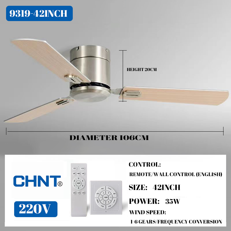 Industrial Ceiling Fan 220V DC Inverter Motor 6 Speeds Silent Flush ...