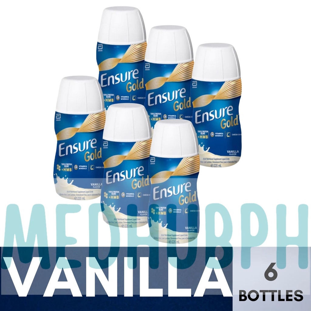 Ensure Gold HMB Vanilla Liquid 220ml - 6 Bottles (Exp: May 2023 ...