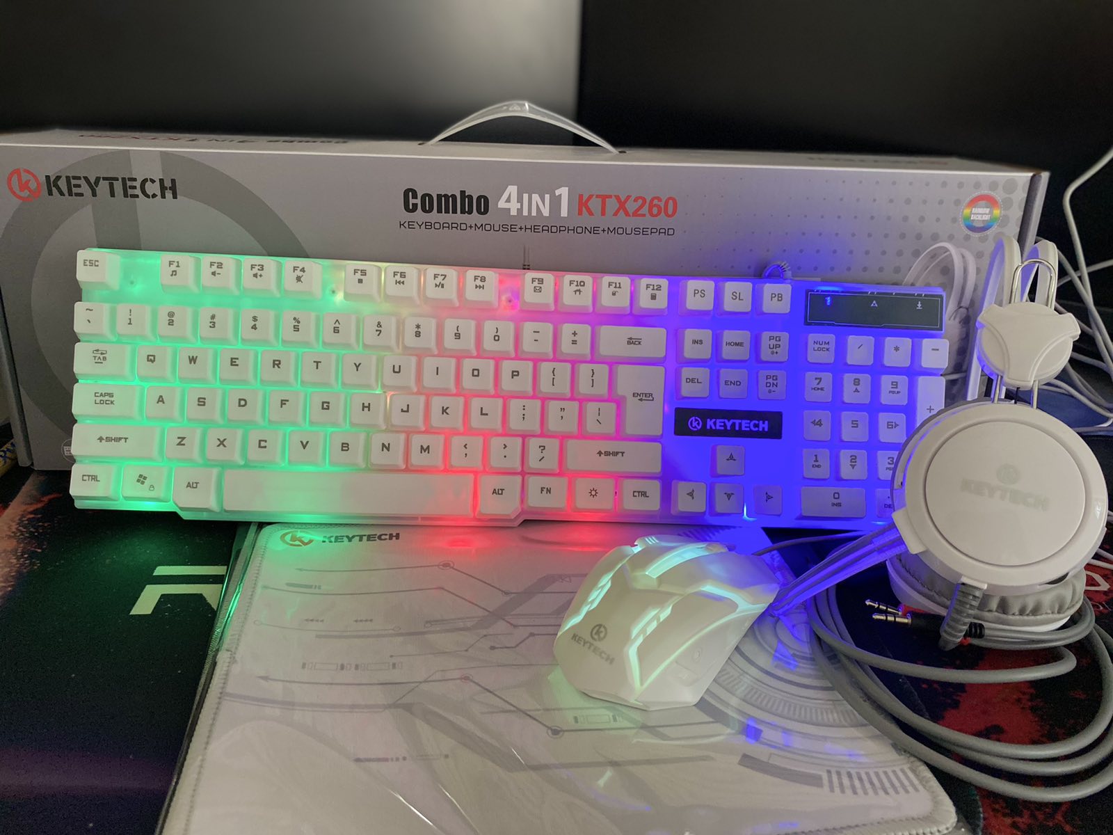 KEYTECH KTX260 COMBO 4 IN 1 Keyboad & mouse,Mousepad,Headset | Lazada PH