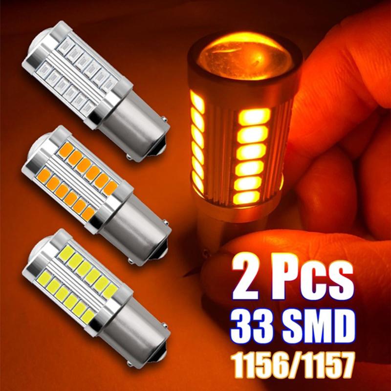2Pcs Turn Signal Light 1156 1157 3156 3157 7440 7443 33 SMD 4014 LED ...