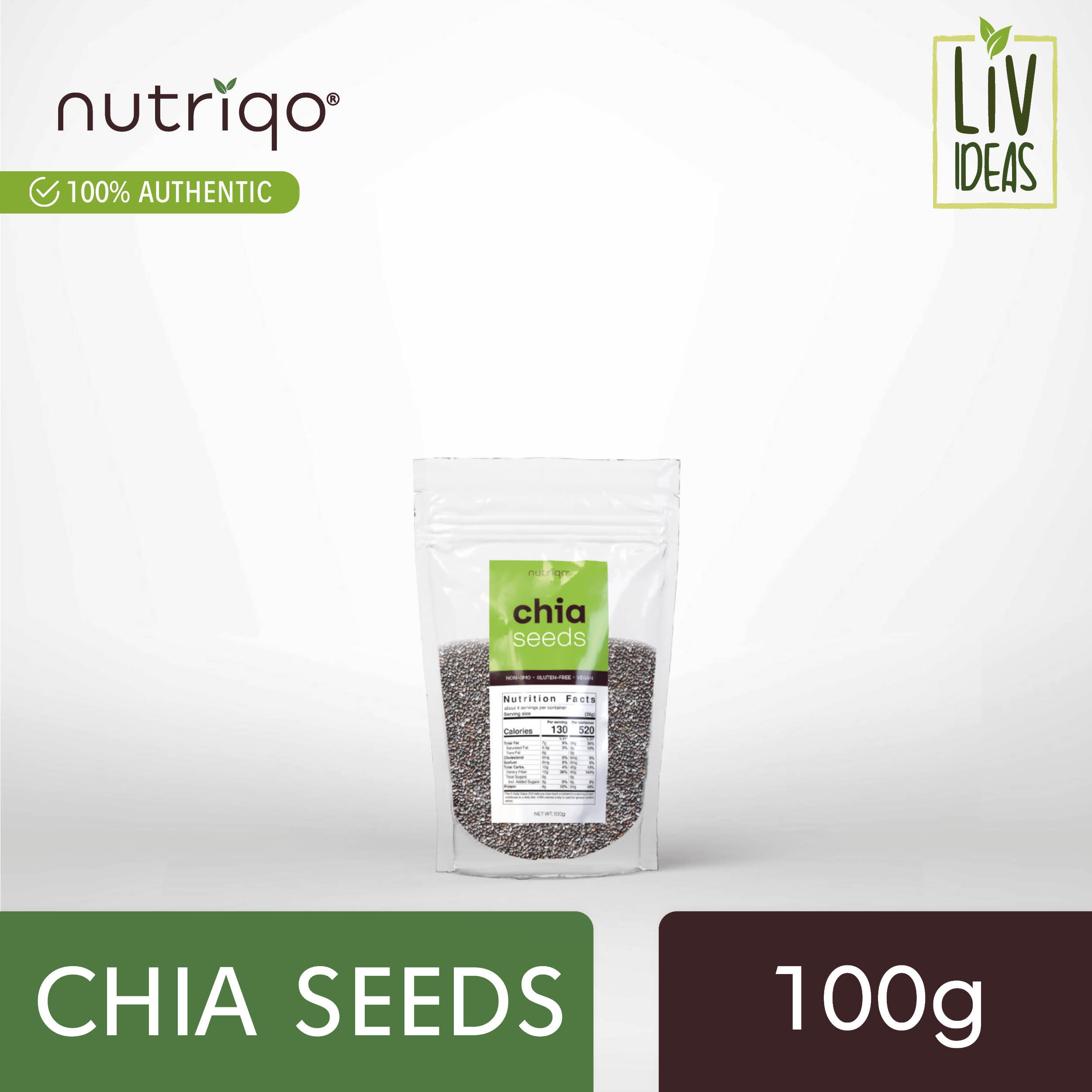 Nutriqo Chia Seeds 100g (Non-GMO, Vegan, Gluten-Free) | Lazada PH