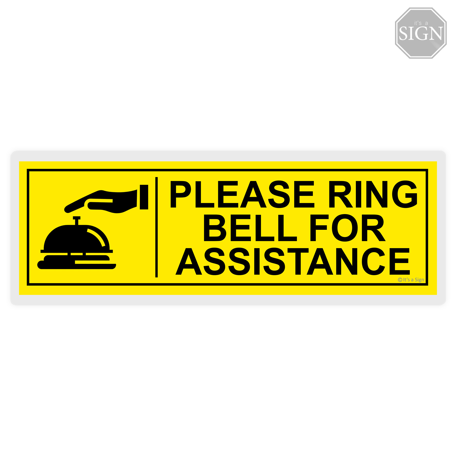 Ring Bell for Assistance Cashier Business Sign Label - Laminated ...