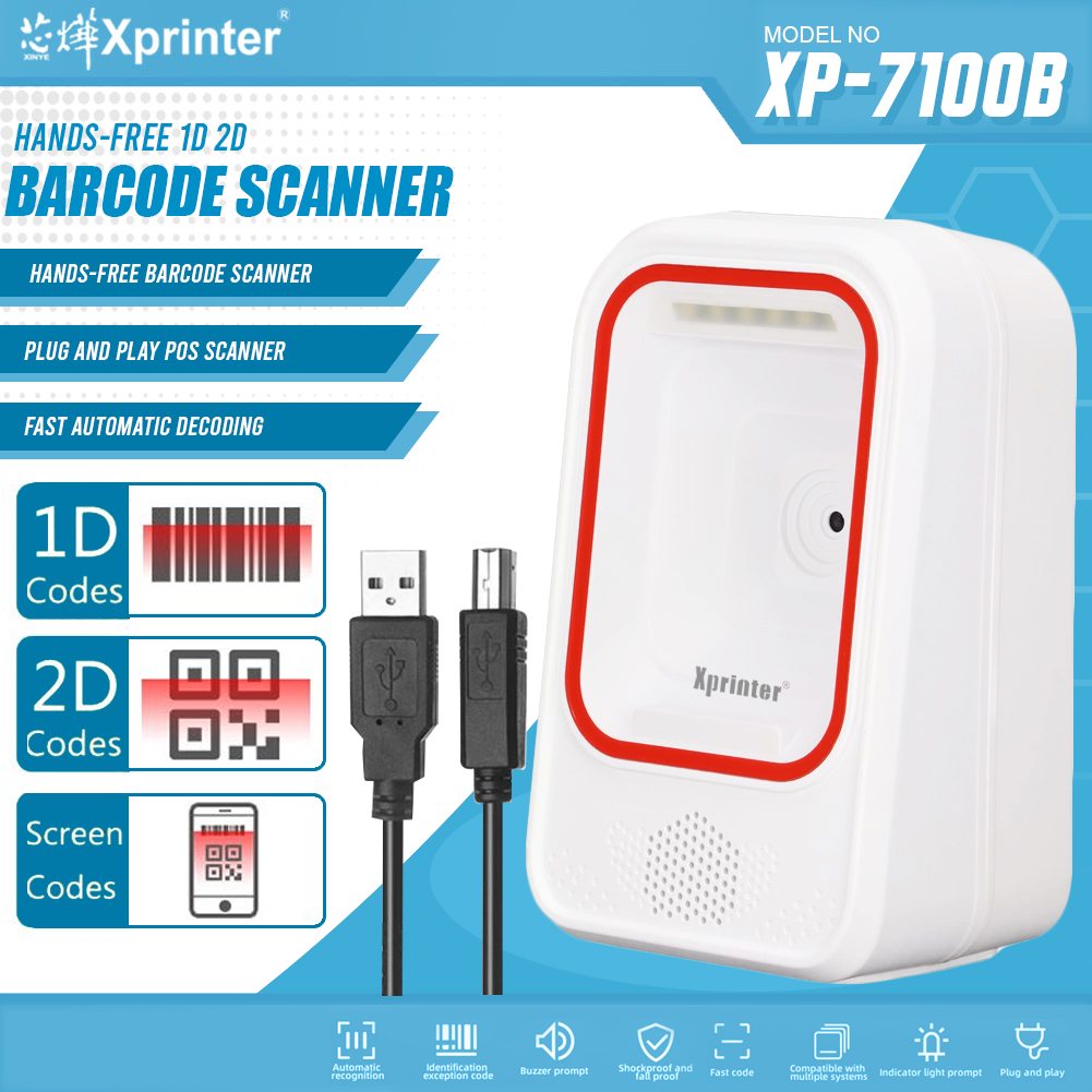 Xprinter XP- 8800 1D 2D QR Code Desktop Barcode Platform Scanner USB ...