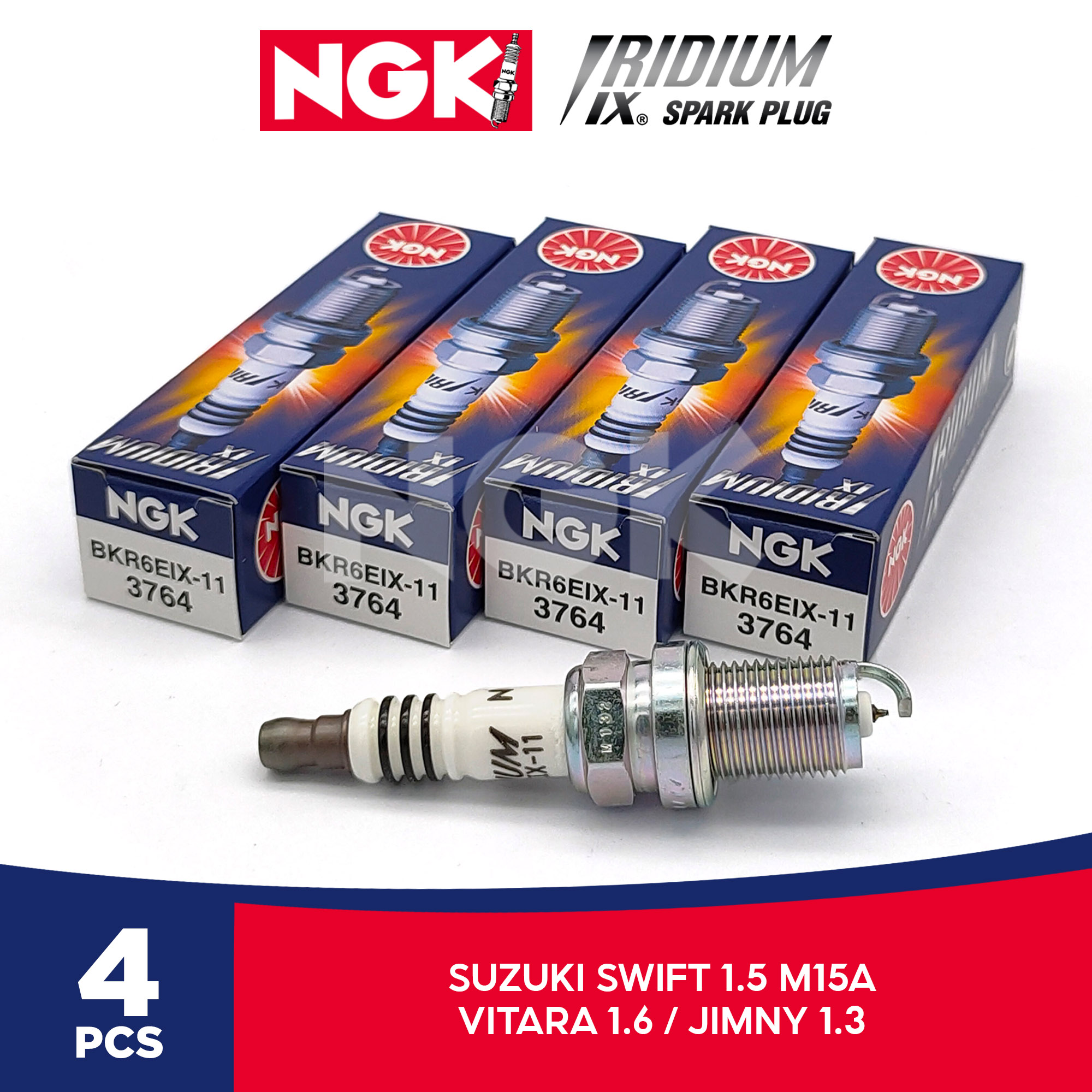 NGK 4Pcs BKR6EIX-11 Iridium IX Spark plug for Suzuki Swift 1.5 M15A / Vitara 1.6 / Jimny 1.3 ...