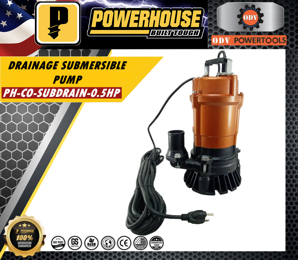 POWERHOUSE Drainage Clear Water Submersible Pump 2" 0.5HP PH-CO ...