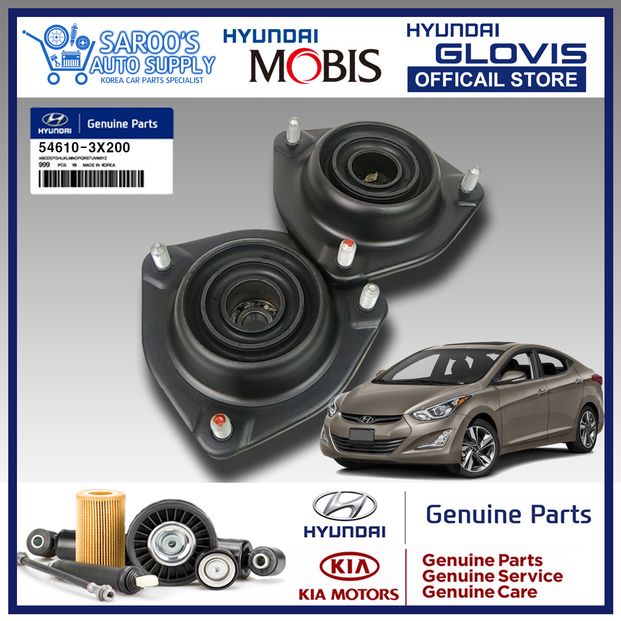 [Genuine] Strut Insulator / Shock Absorber Mounting Set For Hyundai ...