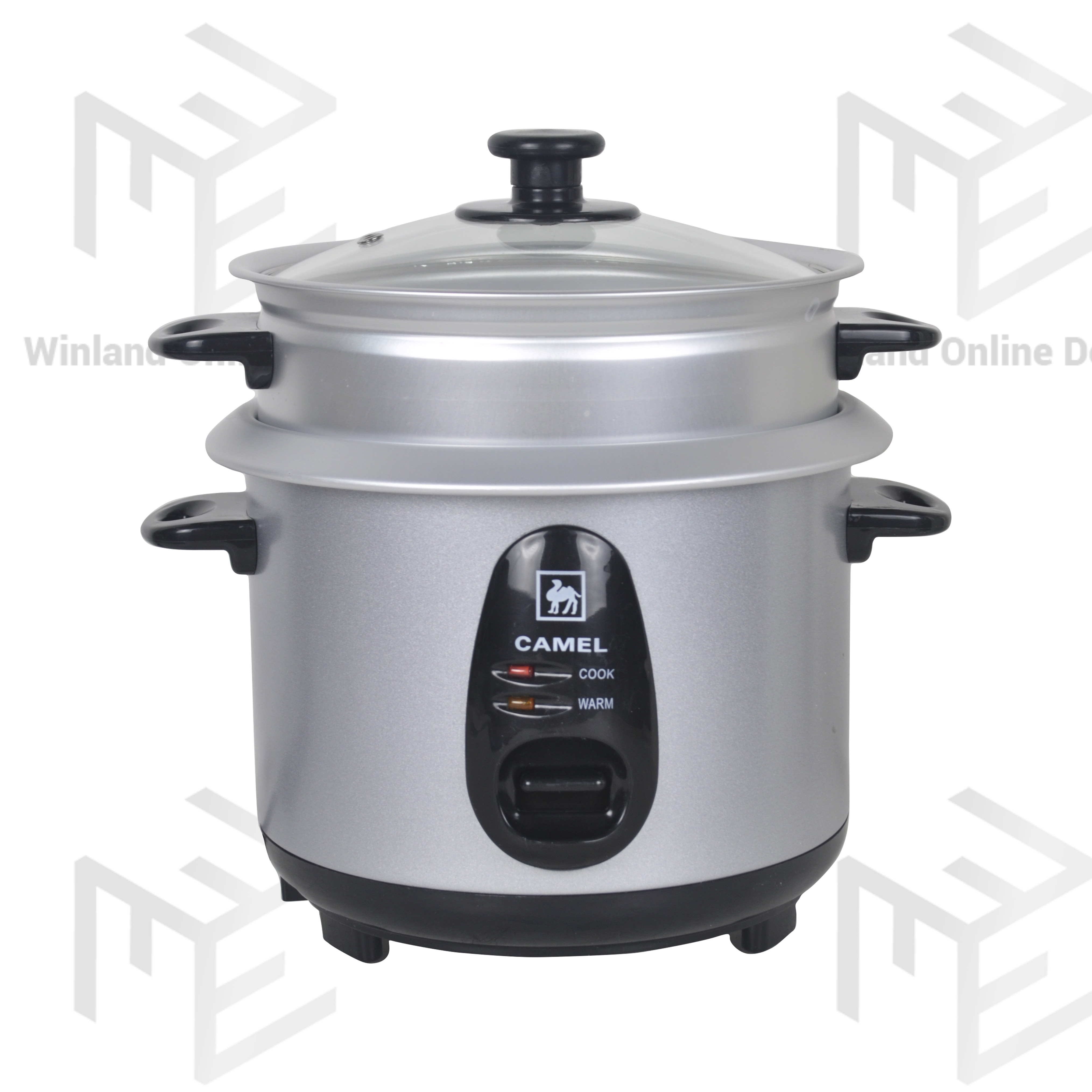 CAMEL ORIGINAL Appliances 1.8L Rice Cooker with Steamer & Glass Lid (10 ...