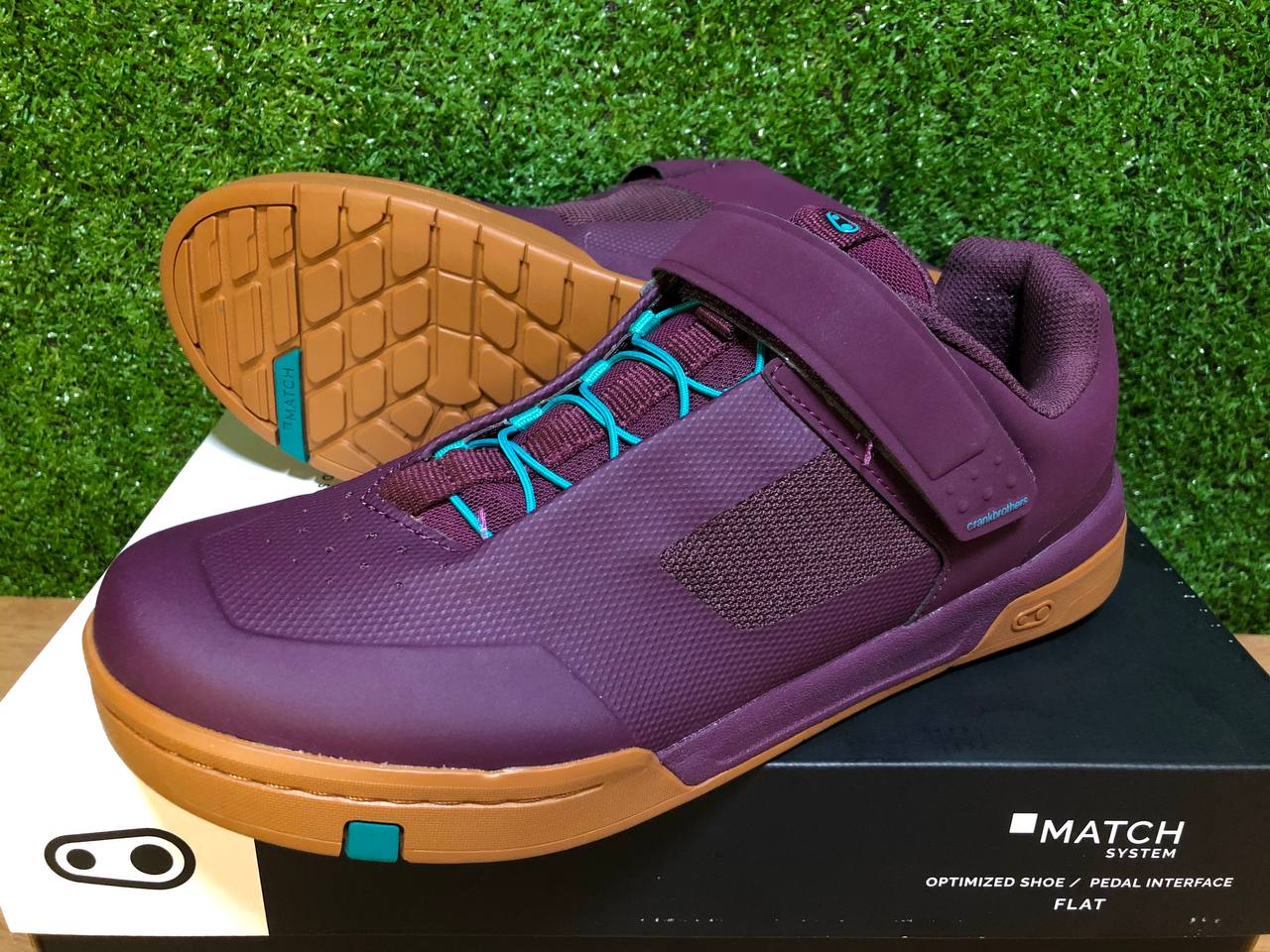 Crankbrothers Stamp Speed Lace Purple-Teal-Blue, Gum Flat Cycling Shoes ...