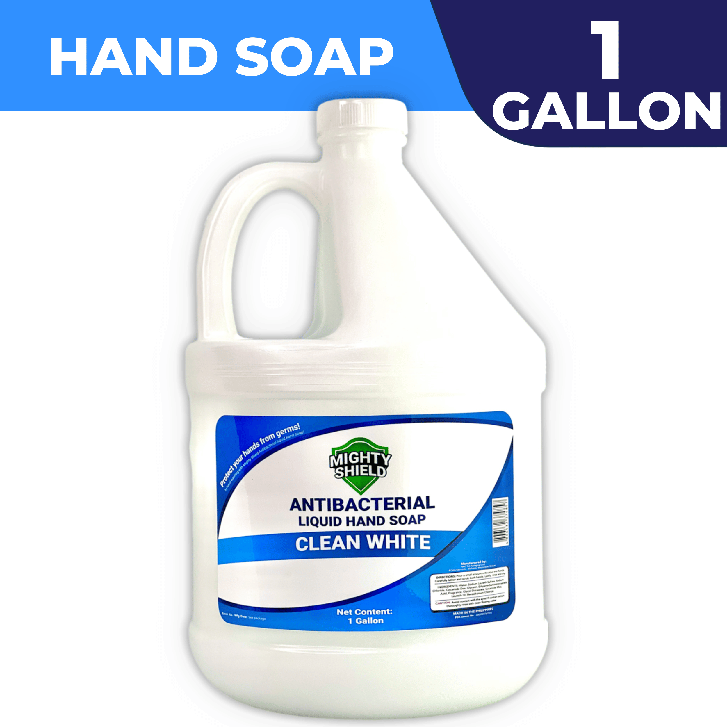 Mighty Shield Antibacterial Liquid Hand Soap - Shangrila Scent 1 GALLON ...