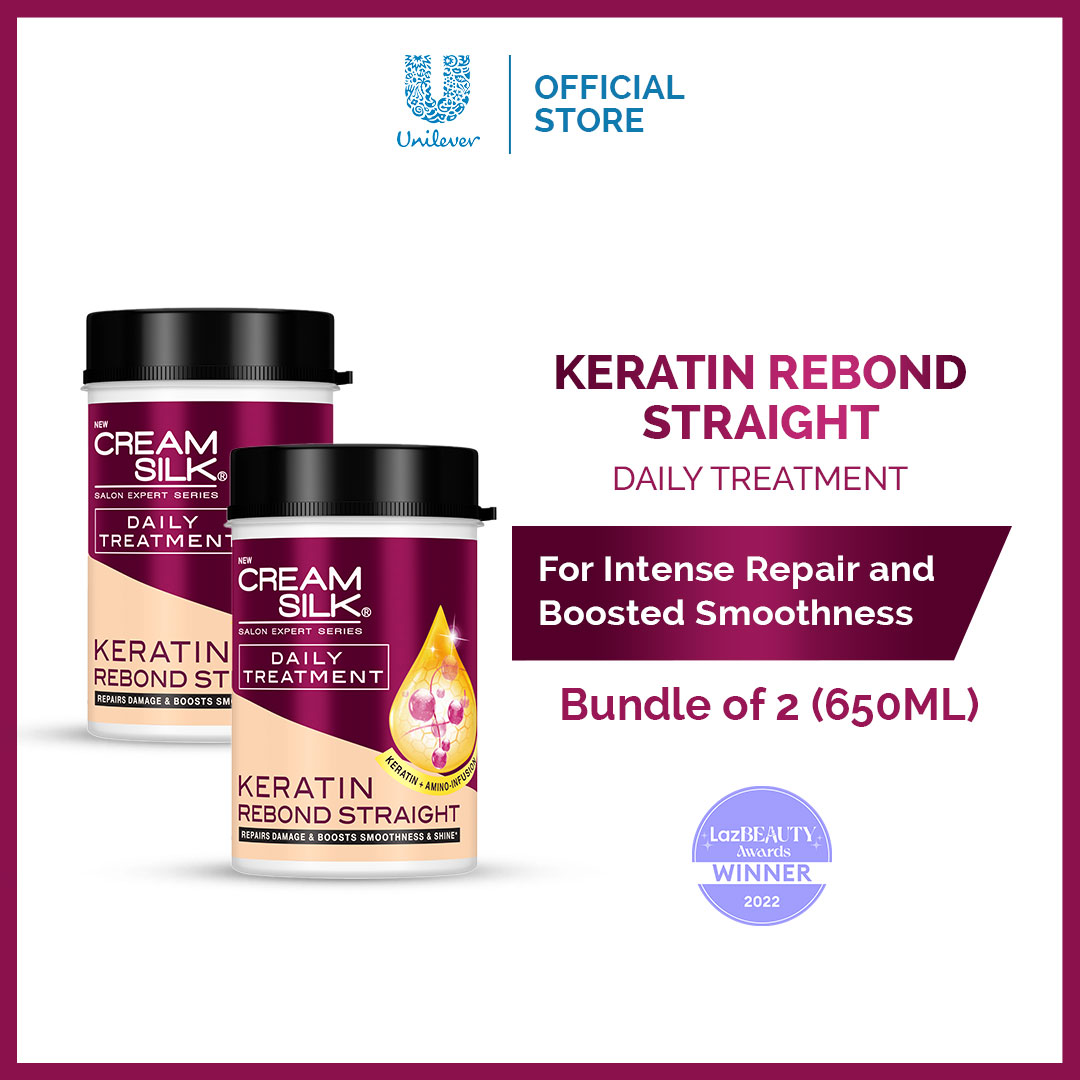 [BUNDLE OF 2] Cream Silk Treatment Keratin Rebond Straight 650ml ...