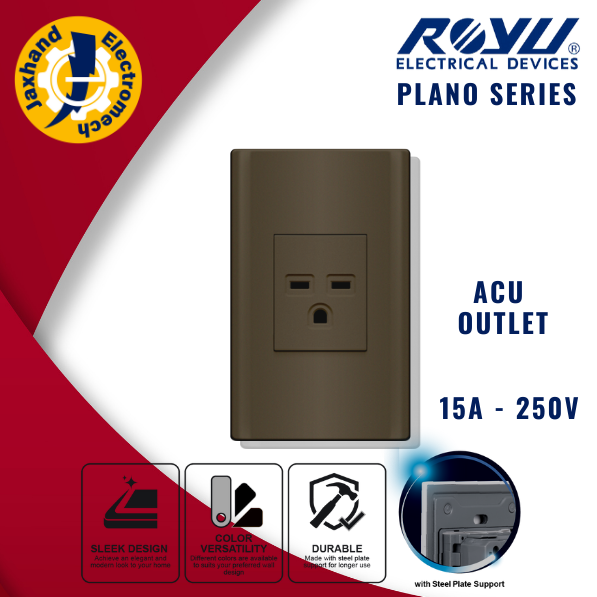Royu Convenience Outlet Plano Series Dark Gray 15A~250V / acu outlet ...