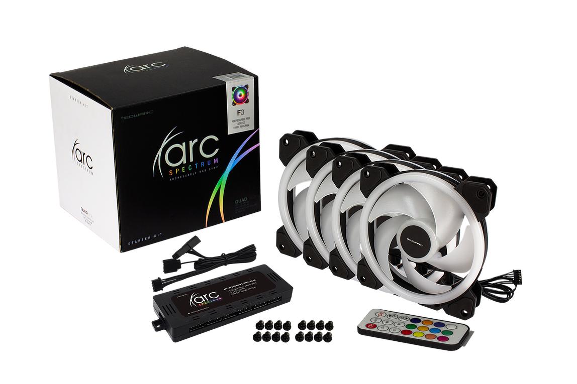 Tecware ARC Spectrum F3 Addressable RGB Fans 120mm QUAD Pack-Starter ...