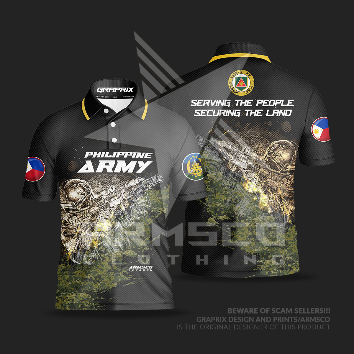 Army V4 Full Sublimation Polo Shirt - High-Performance PolyDex ...