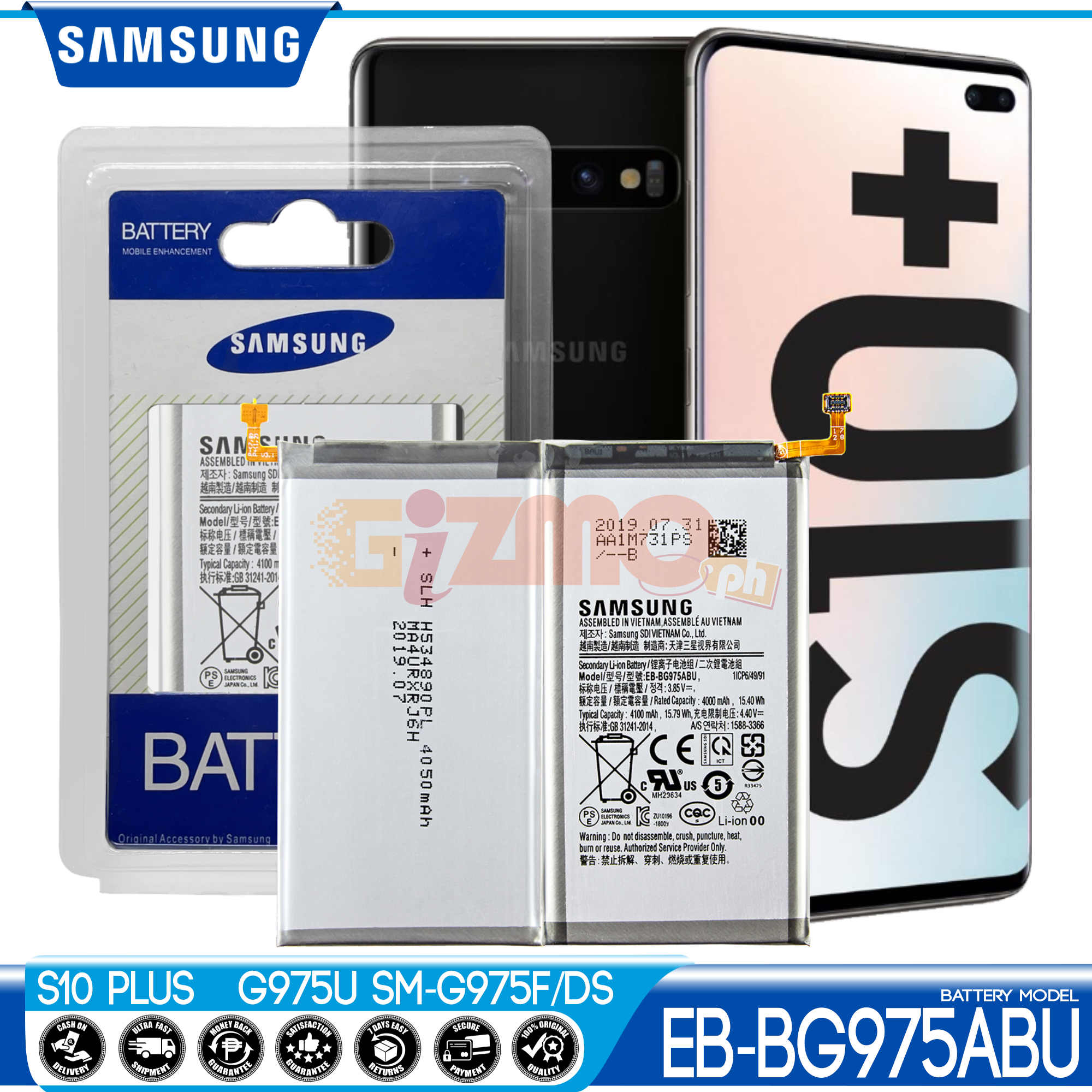 Non-removable Samsung Galaxy S10 Plus/ S10+ Original Battery Model EB ...