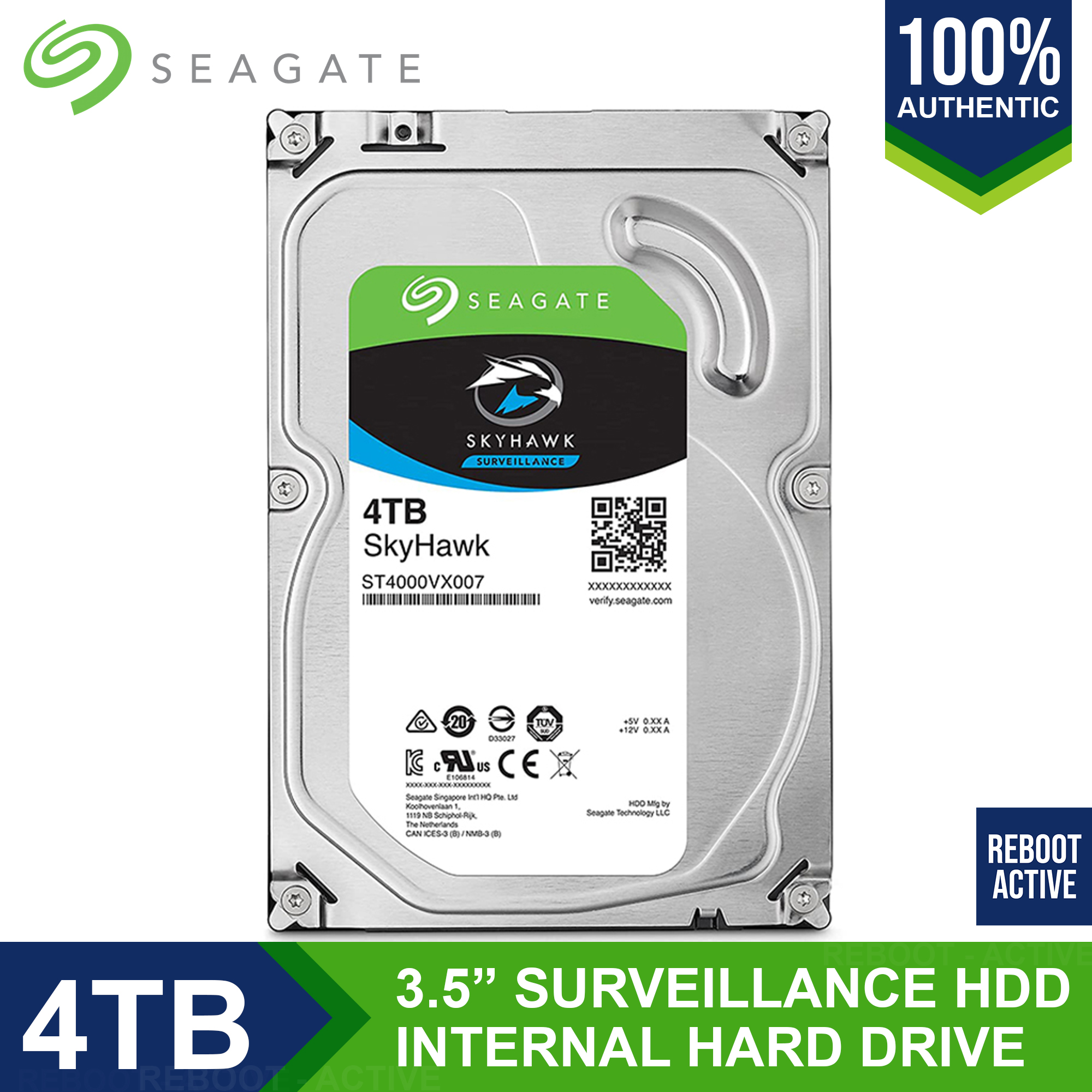 Seagate SkyHawk 4TB Surveillance Internal Hard Drive SATA 6GB/s 3.5 ...