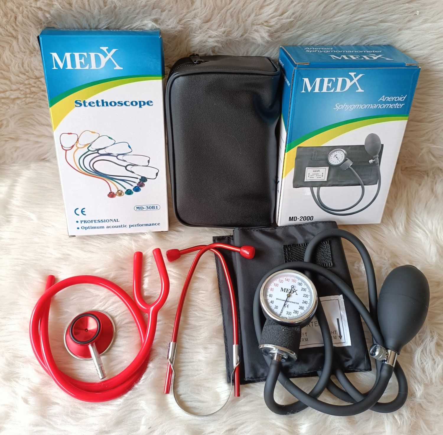 MedX Aneroid Sphygmomanometer With Stethoscope Red | Lazada PH
