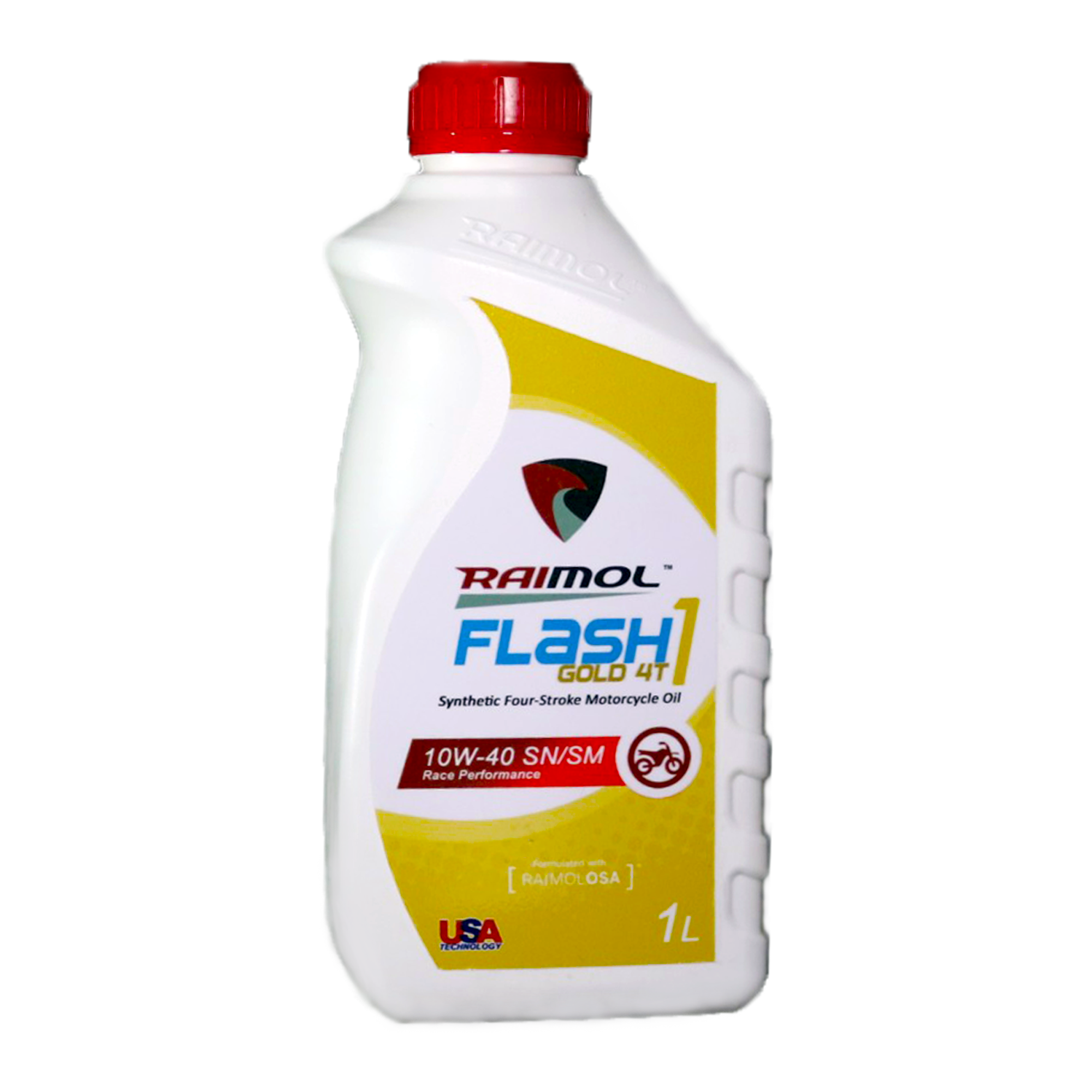 Flash1 Gold 4T 1L Fully Synthetic 4 Stroke Motorcycle Engine Oil 10W-40 ...