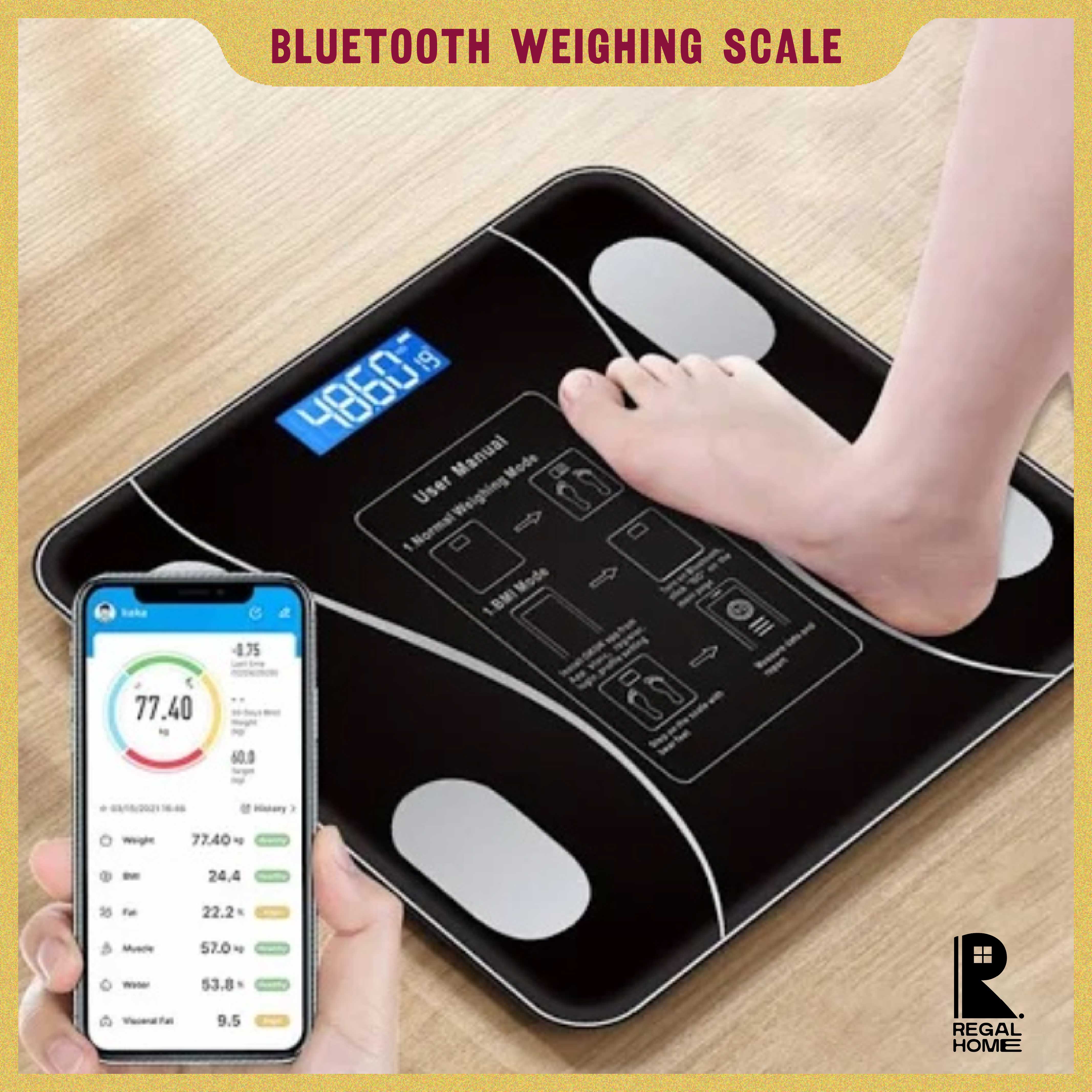 Digital Weight Scale 12-in-1 Bluetooth Body Fat Weight Scale Monitoring ...