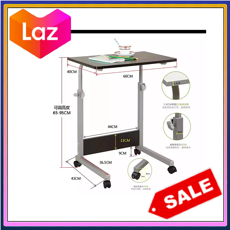 Original Adjustable & Portable Standing Computer Laptop Desk Bed Side ...