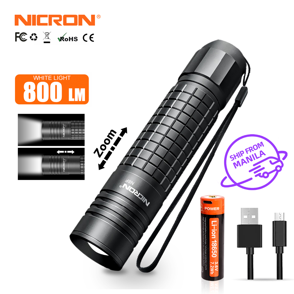 NICRON LED Flashlight N8F High Brightness 800lm tactical LED Focus ...