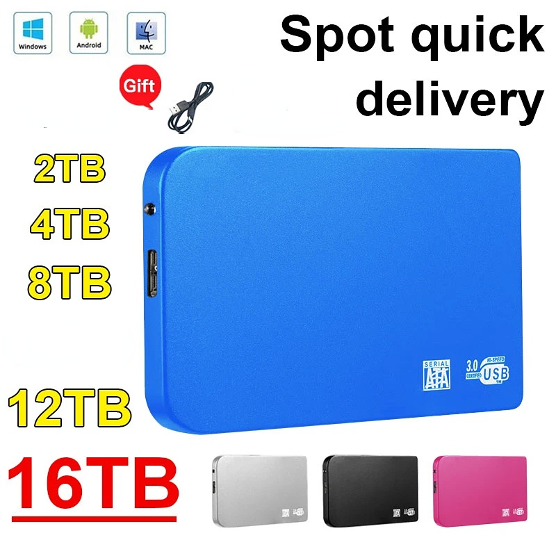 New SSD 1TB Flash Hard Drive External HDD High Speed USB3.0 2TB SSD ...