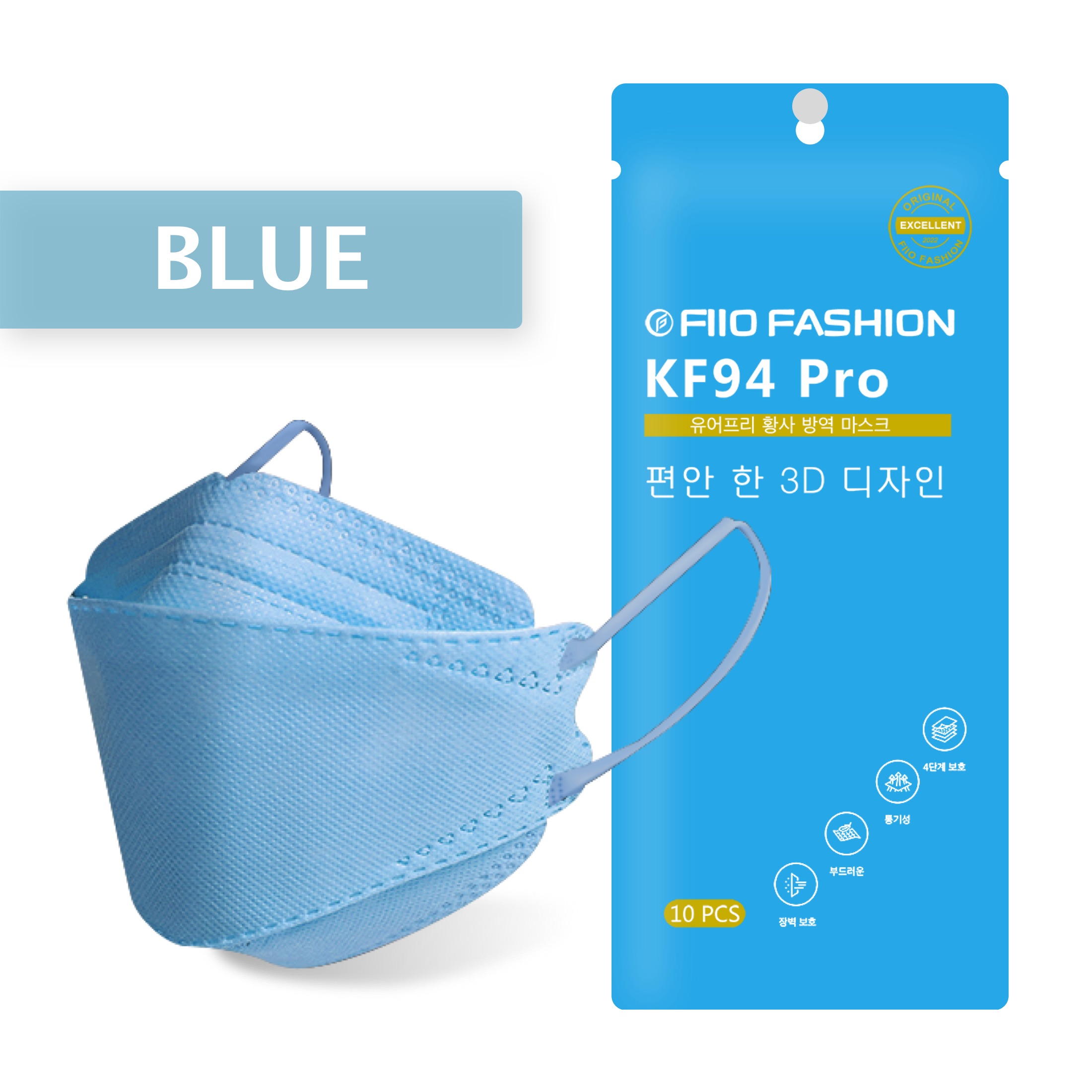 KF94 Mask Original 50pcs Facemask Disposable Non-woven 4Layer KF94 Washable Facemask KN94 3D ...